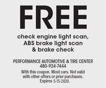 Coupons & Monthly Specials - Performance Automotive and Tire Center