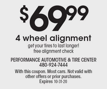 Coupons & Monthly Specials - Performance Automotive and Tire Center